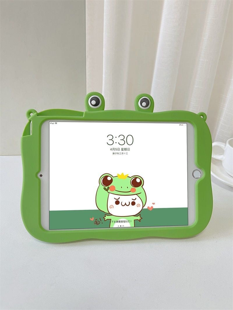 Cute Green Frog with Pop Up Grip Silicone iPad Case – My Ace Case
